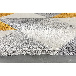 Well Woven Arden Reily Mid-Century Modern Geometric Triangle Pattern Yellow 3'11" x 5'3" Area Rug