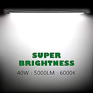 BRILLIHOOD LED Vapor Tight 4FT Light Fixture, 40W, 5000LM, IP65 Waterproof Shop Light, 6000K Bright White, Milky Lens, Outdoor Vapor Proof Lighting, 4-Pack