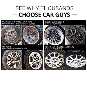 CAR GUYS Wheel Cleaner | Effective Rim and Tire Cleaner | Safe & Versatile Brake Dust Remover for Alloy, Chrome, Aluminum Rims, White Wall Tires, and More! | 18 Oz