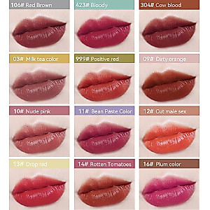 Kusslippe Mini Lipstick Set, 12 Colors Capsules Matte Pill Shaped Lipstick, Waterproof Long Lasting Mini Capsules Velvet Lipstick Set for Women (12 PCS)