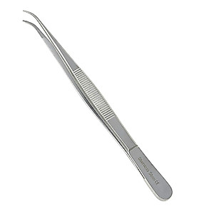 Lab Tweezers High Precision Forceps, 6" (15.2 cm), Fine Strong Curved Point tweezers, Stainless Steel