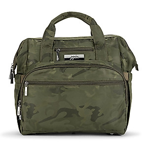 JuJuBe Diaper Bag, Travel Backpack, Large Tote with Portable Changing Pad, Stroller Hooks & Pockets for Baby Bottles, Diapers, Pacifier, Snacks, and Daily Essentials, Dr. BFF - Camo Green