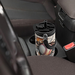 Macorner Sports Personalized 30oz Tumbler With Handle, Sport Gifts For Son, Daughter, Player Basketball, Baseball, Football