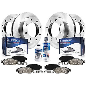 Detroit Axle - 4WD Brake Kit for 2008-2012 Ford F-250 Super Duty [NOT Fit Models w/Harley PKG] Front & Rear Disc Brake Rotors Ceramic Brakes Pads 2009 2010 2011 Replacement