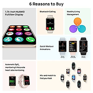 HUAWEI Watch FIT 2 Smartwatch, 1.74-inch Display, Bluetooth Calling, Up to 10 Days Battery Life, Quick-Workout Animations - (Blue)