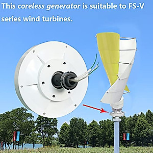 QAZNHODDS Spiral Wind Power Turbine Generator, 9000W 2 Blades 12V 24V 48V 220V with Controller Vertical Wind Turbine for Home Outdoor Garden,220V