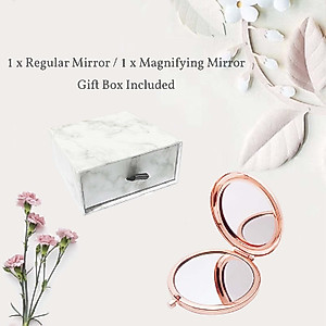 kuukzuuk Sister Gifts from Sisters, Sisters are Like Stars Gorgeous Rose Gold Compact Mirror Unique Friendship Gift for Women Girls Sisters for Women