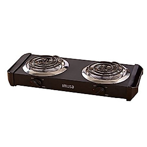 IMUSA USA GAU-80306 Electric Double Burner 1750-Watts , Black