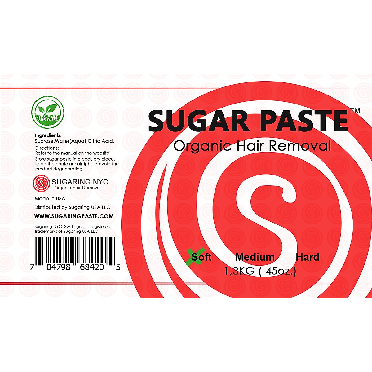 Sugaring Paste by Sugaring NYC Legs Package - Soft Paste, 100 Strips, Wooden Spatulas