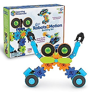Learning Resources Gears! Gears! Gears! Robots in Motion Building Set - 116 Pieces, Ages 5+, Robot Toy, STEM Toys for Kids, Robots for Kids
