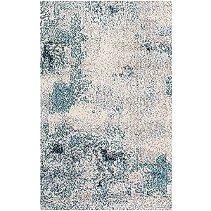 JONATHAN Y CTP104A-23 Contemporary POP Vintage Modern Abstract Indoor Area Rug,High Traffic,Bedroom,Kitchen,Living Room,Non Shedding,2 X 3,Cream/Blue