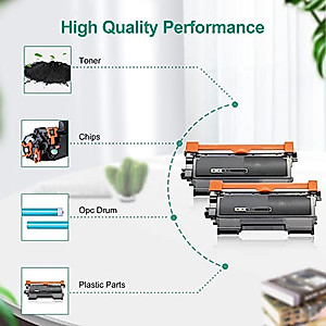 JMLCOLORS TN-450 TN-420 Compatible Brother TN450 TN420 Toner Cartridges Replacement for HL-2270DW HL-2280DW HL-2230 HL-2240 MFC-7860DW MFC-7360N DCP-7065DN Intellifax 2840 2940 Priner(2 Black)