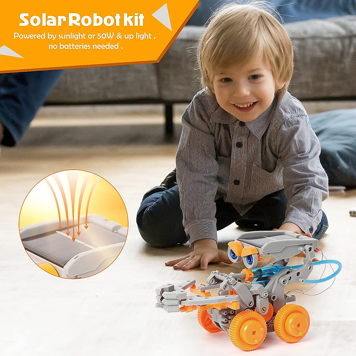 CIRO STEM Projects Solar Robot Toys, 11-in-1 Education Science Experiment Kits for Kids Ages 8-12, 288 Pieces Building Set