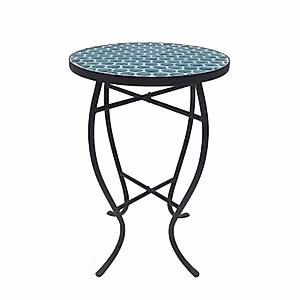 Saint Birch Lori Mosaic Folding Side Table (Blue-Green)