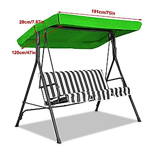 XUEF Outdoor Swing Cover Patio Swing Canopy Top Case Canopy Replacement with UV Protection Waterproof Porch Top Cover for Porch Garden Backyard Balcony Seat