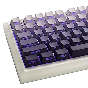 GEKUCAP Custom PBT Keycaps, Gradient Purple Keycaps 134 Keys, Double Shot Side Printed Key Caps, Shine Through Backlit Keycaps Set for 61/87/104/108 Cherry MX Switches Mechanical Keyboard