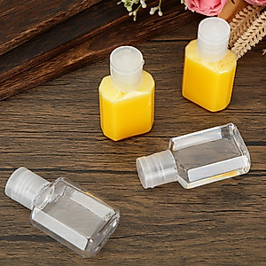 100PCS 1oz Travel Bottles with Caps Mini Small Plastic Travel Shampoo Bottles Empty Bottles, Refillable Cosmetic Containers with Flip Cap Clear Portable Small Bottles for Liquid, Lotions, Toner, Body