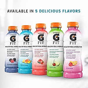 Gatorade Fit Electrolyte Beverage, Healthy Real Hydration, Watermelon Strawberry, 16.9.oz Bottles (12 Pack)