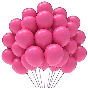 Sharlity Pink Balloons, 100 Pcs Hot Pink Balloons 12 Inch Pink Latex Balloons for Baby Shower Birthday Valentine's Day Anniversary Party Decorations