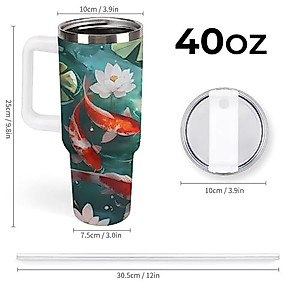 Japanese Fish Tumbler with Handle Travel Mug Water Bottle Tea Coffee Cup White-style