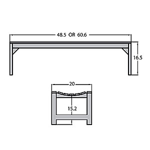 highwood Lehigh Picnic Garden Bench, 5 feet, Whitewash