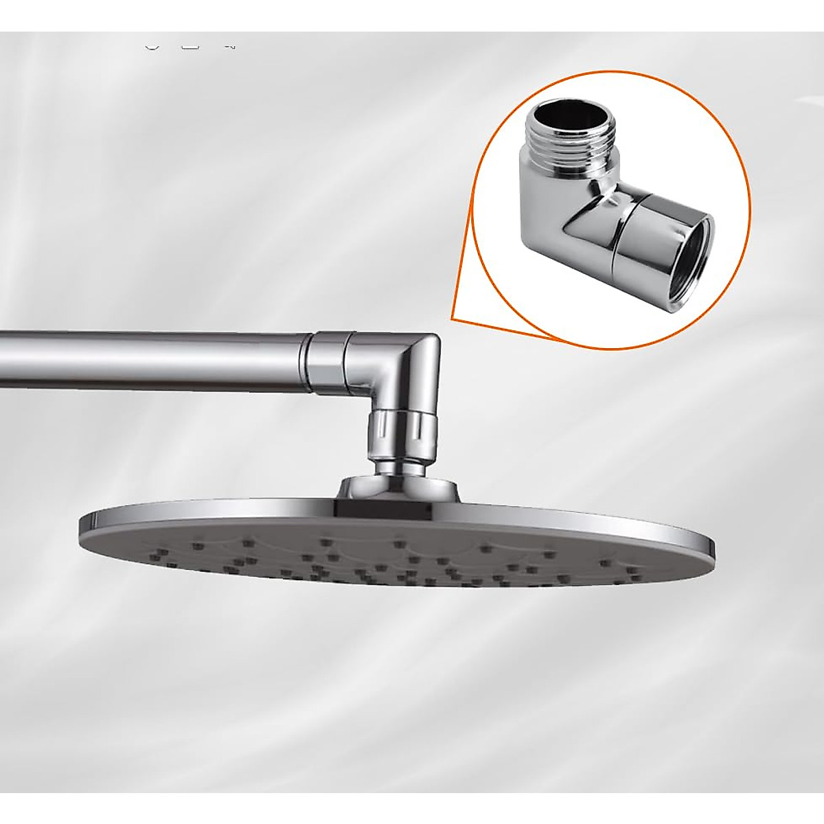 90 Degree Shower Head Elbow Adapter, ZESE Chrome Handhold Shower Arm Extension Elbow Connector for Wall-mounted Shower or Handheld Showerhead