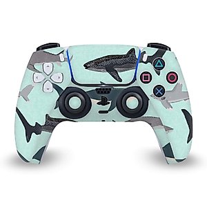 Head Case Designs Officially Licensed Andrea Lauren Design Sharks Art Mix Matte Vinyl Faceplate Sticker Gaming Skin Case Cover Compatible with Sony Playstation 5 PS5 DualSense Controller