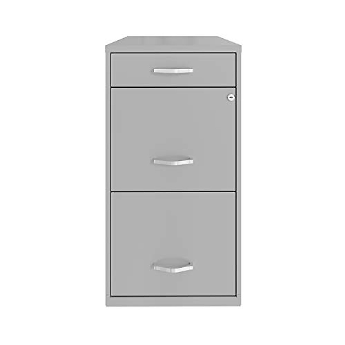 Hirsh Industries Space Solutions 18in Deep 3 Drawer Metal File Cabinet Arctic Silver, Letter Size, Fully Assembled