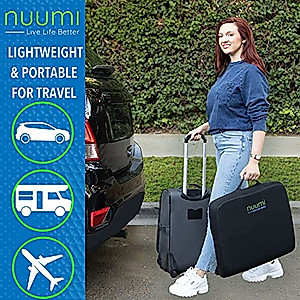 nuumi Extra Large Memory Foam Seat Cushion with Lint Roller for Easy Care, Washable Covers & Carry Handle - Comfort Cushion for Office, Car & Wheelchair - Improves Posture & Circulation