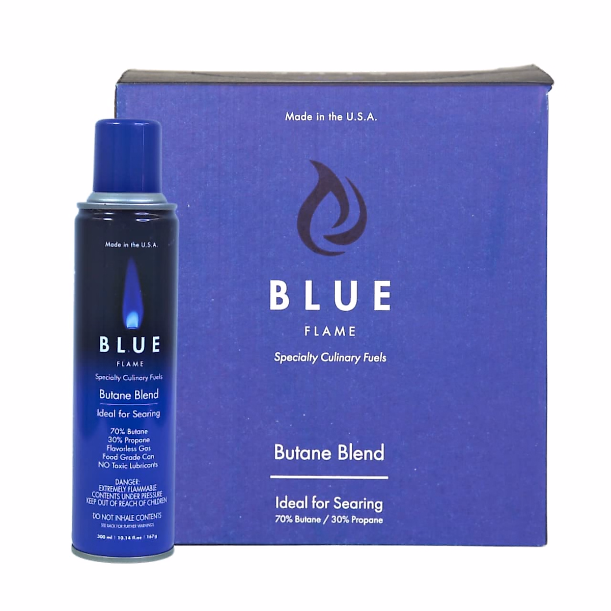 Blue Flame N-Butane Food-Grade Triple Refined 11X Filtered refillable (1 Box -12 Cans) (Cannot Ship to P.O Boxes)