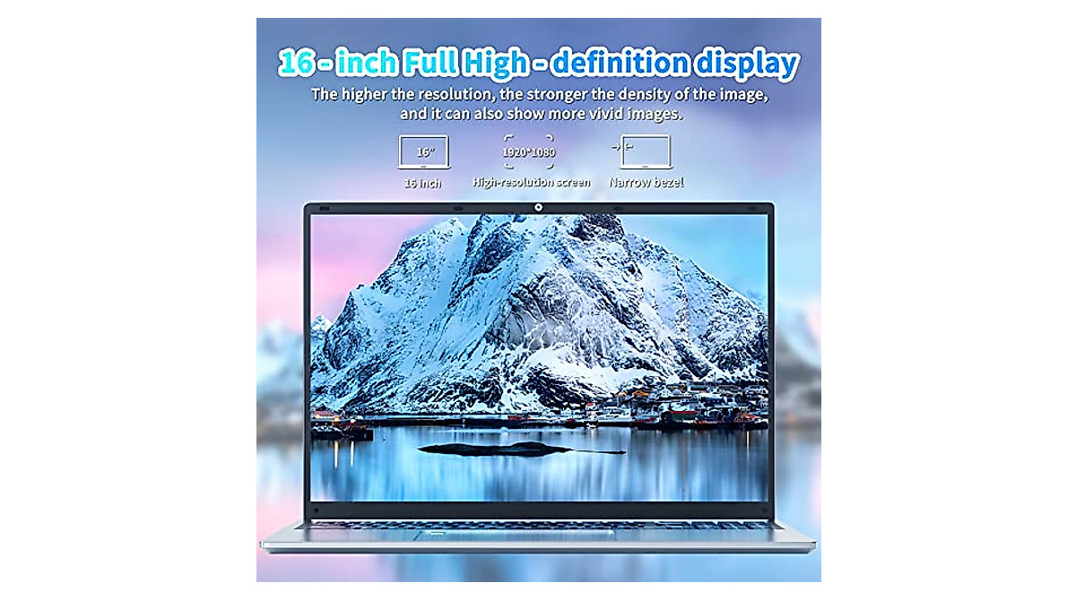 ZWYING 16-inch High-Performance Laptop with Windows 11 Pro & Office 2019