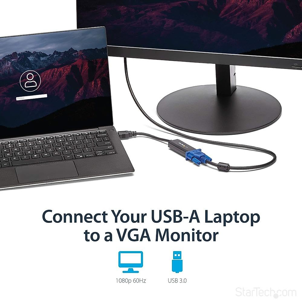 StarTech.com USB 3.0 to VGA Display Adapter 1920x1200, On-Board Driver Installation, Video Converter with External Graphics Card - Windows (USB32VGAV)
