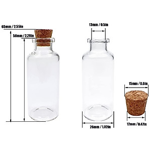 80 Pieces 20 ML Glass Bottles with Cork Stoppers Mini Small Glass Bottles, for Wedding Favors, Crafts Home Decorations