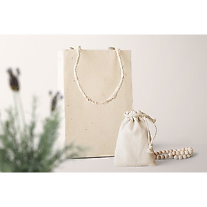 Knitial 3"x4" Natural Cotton Muslin Drawstring Bags Multipurpose 25 Bag Pack