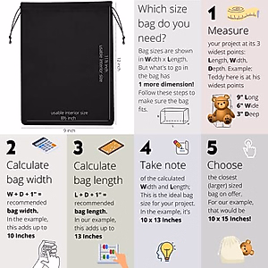 Cotton Blend Drawstring Bags - Cinch and Ditty Stuff Pouch - For Storage Pantry Gifts (7 x 9 inch -12 pack)