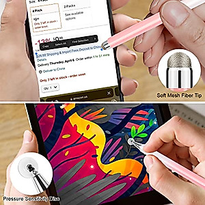 ELZO Stylus Pens for Touch Screens, 2 in 1 Universal Stylus, Surface Pen, 100% Compatible with All Tablet Touch Screens for iPhone/iPad/Samsung/Huawei/Lenovo, Magnetic Cap, Stylus Pen Replacement