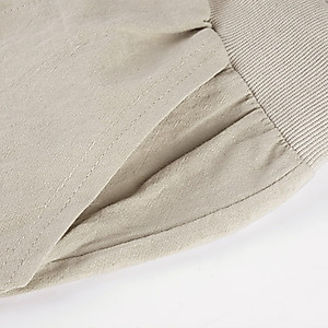 Puimentiua Womens Tapered Pants Cotton Linen Drawstring Back Elastic Waist Pants Casual Trousers with Pockets Khaki