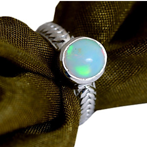 3.50 Carat Natural Finest Fire Ethiopian Opal Gemstone 925 Sterling Silver Handmade Women Ring