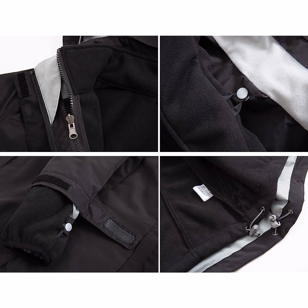 Diamond Candy Womens Winter Coat Waterproof Rain Jacket for Ski, 3 in 1 Fleece Jacket with Hood