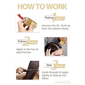 Hair Wax Stick, 2PCS - Wax Stick For Hair Slick Back Stick For Hair Fly Away & Edge Frizz, Easy to Absorb & No White Chips & No-Greasy & Frizz Hair