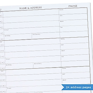 Hallmark Address Book Refill Pages (Pack of 44 Replacement Pages for Addresses, Appointments)