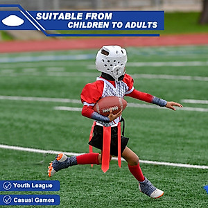 16 Player Flag Football Set 16 Football Belts Each with 3 Football Flags,16 Red and Blue Cones and 1 Oxford Carrying Bag for Kids or Adults Players and Flag Football