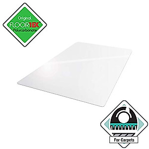 Floortex Polycarbonate Chair Mat 47" x 35" for Low/Medium Pile Carpets