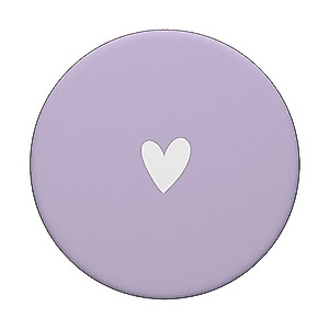 White Light Pastel Purple Minimalist Heart PopSockets Standard PopGrip