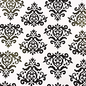 Yifely Self-Adhesive Shelf Liner Removable Furniture Paper for Covering Apartment Dresser Drawers, Retro Black Damask, 17.7 Inch by 9.8 Feet