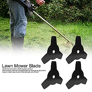 4pcs 3T Trimmer Blade, Garden Yard Brush Cutter Tool, for Lawn Mower, Grass Trimmer Accessories 10inch