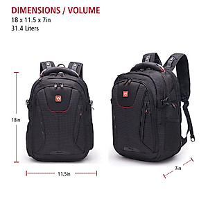 Swiss Eagle TSA-friendly SmartScan Laptop Backpack with USB Port and Shoe Compartment designed to fit 15-inch Notebook