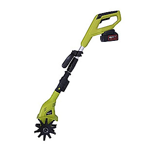 Koreyosh 20V 10inch Cordless Electric Cultivator with 2Ah Battery and Fast Charger,Electric Garden Tiller/Cultivator