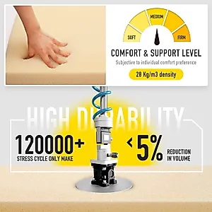 SUNROX DryFast Foam Outdoor Bench Cushion with DryMesh Drainage, All-Weather FadeShield Water Resistant Patio Furniture Cushions, Ultra Durable Low Maintenance Bench Seat Pads 45"x18" Cream