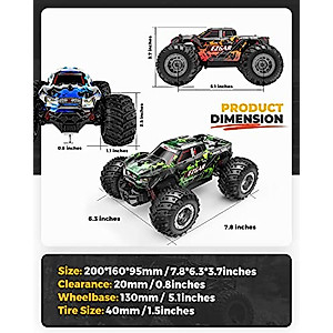 BEZGAR TM201 RC Cars - 1:20 Scale Remote Control Car,2WD Top Speed 15 Km/h Electric Toy Off Road 2.4GHz RC Car Vehicle Truck Crawler with Two Rechargeable Batteries for Boys Kids and Adults